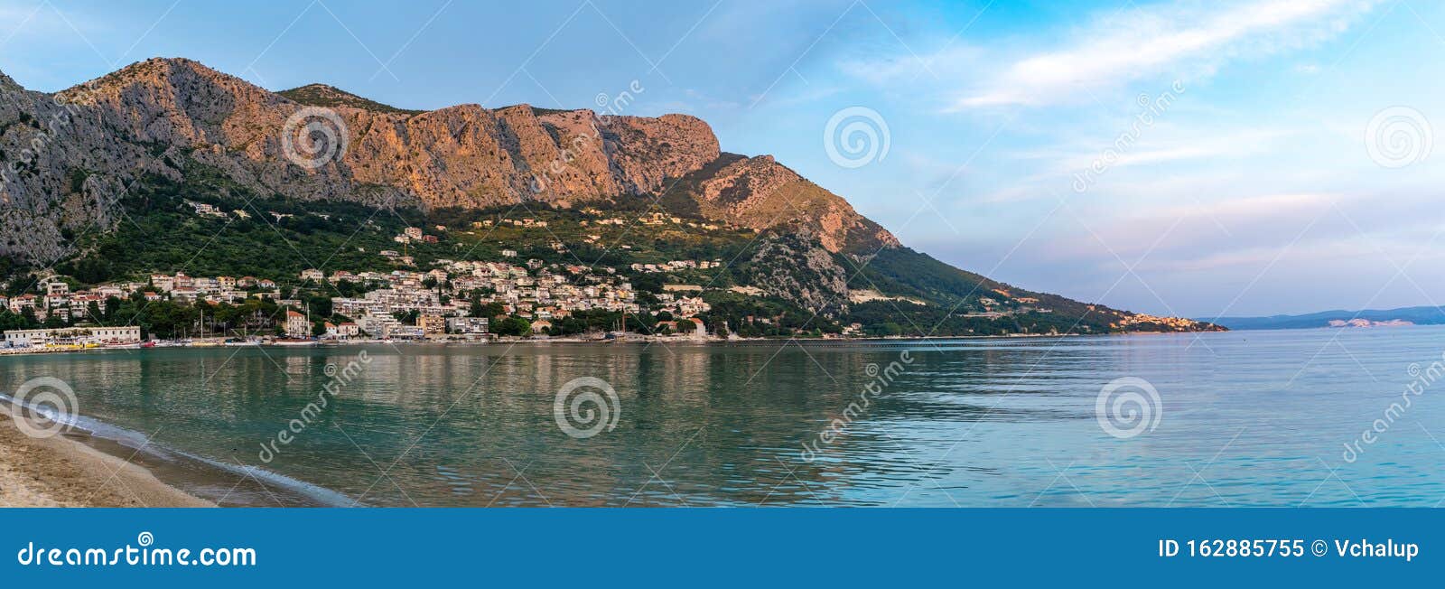 Panorama of Beach in Omis in Croatia. Stock Image - Image of adriatic ...