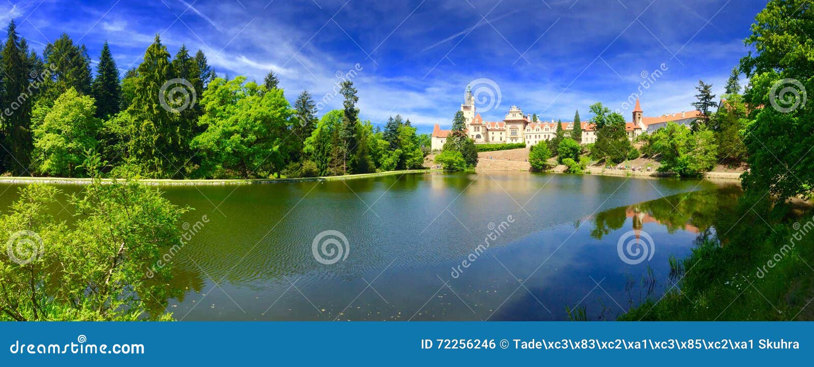 Panorama of Beautiful Castle Editorial Photo - Image of ancient, forest ...