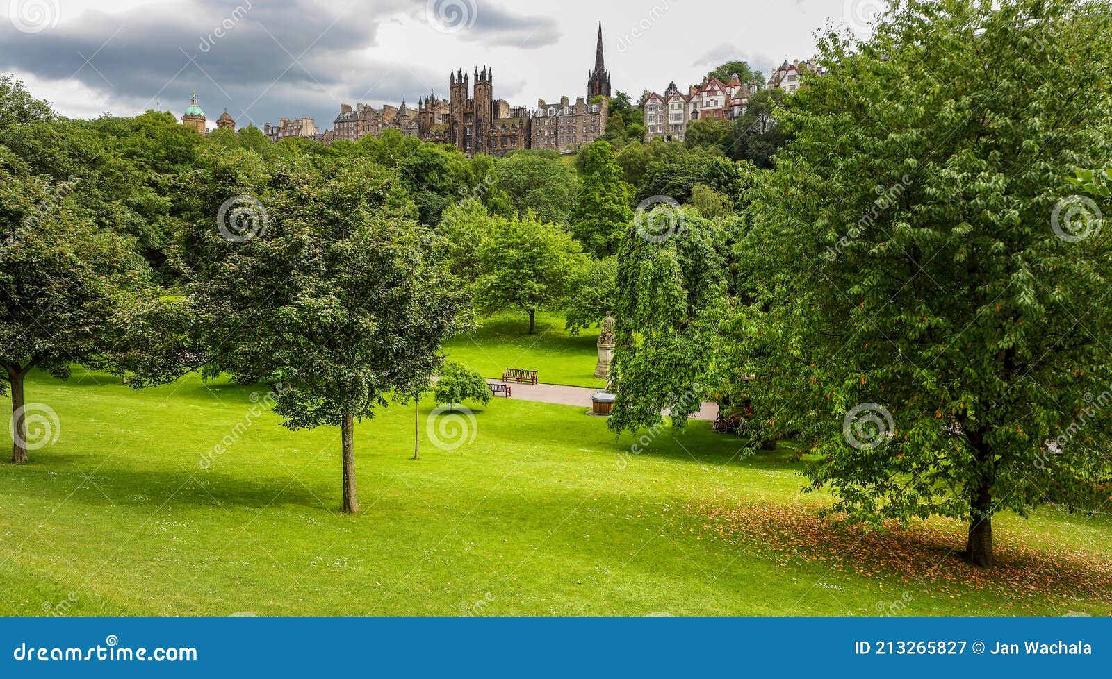 Panorama of the Beautiful City Park Stock Image - Image of summer ...