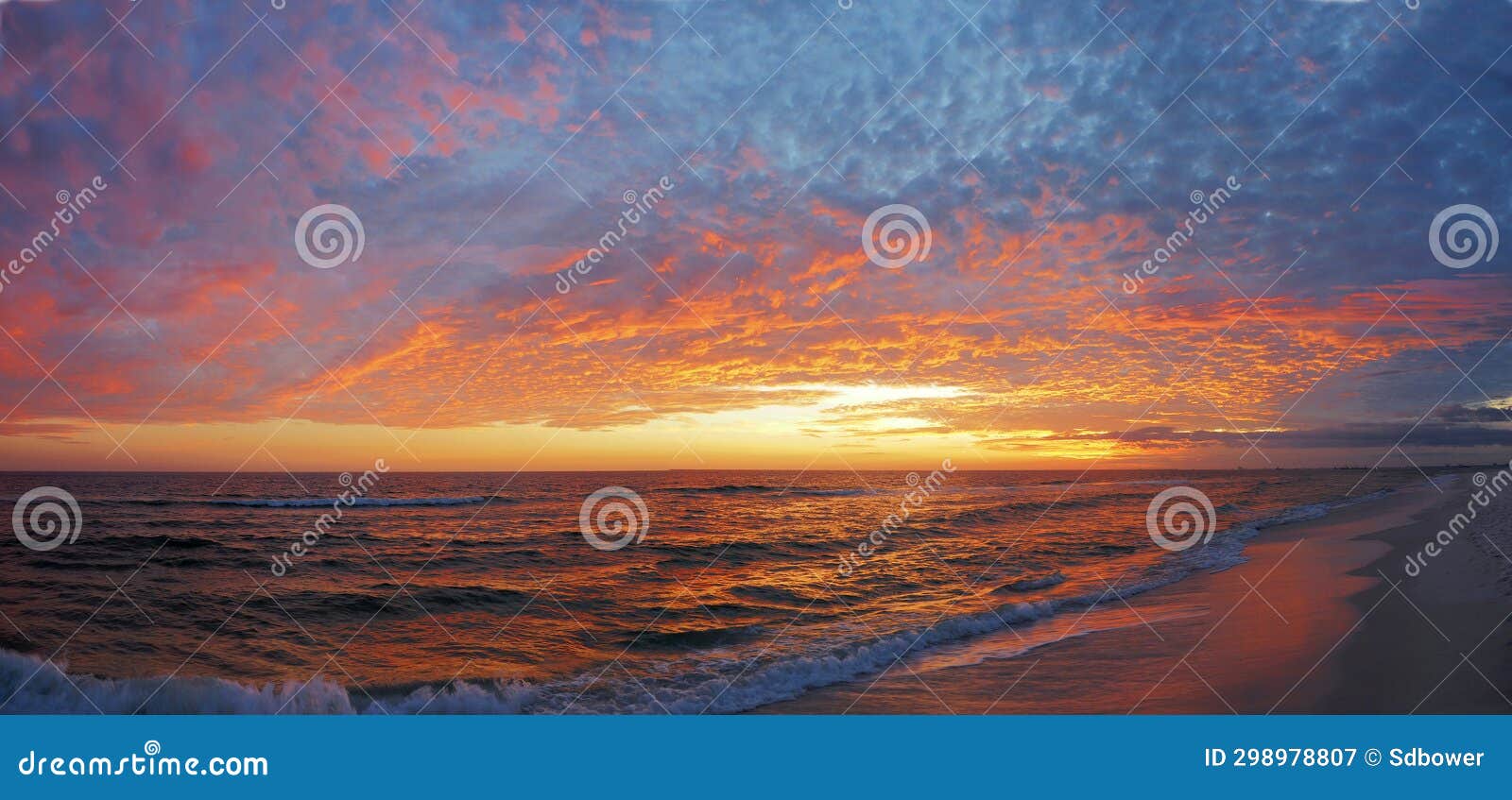 Panorama of a Beautiful Florida Gulf Coast Beach Sunset Stock Image ...
