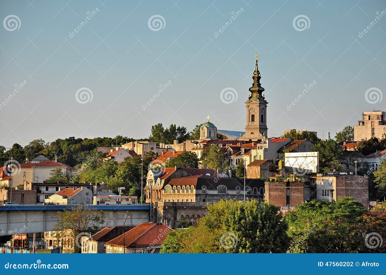 Panorama of Belgrade stock photo. Image of building, boat - 47560202