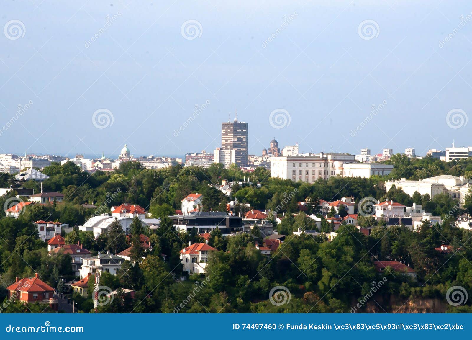 Panorama of Belgrade stock photo. Image of dusk, panoramic - 74497460