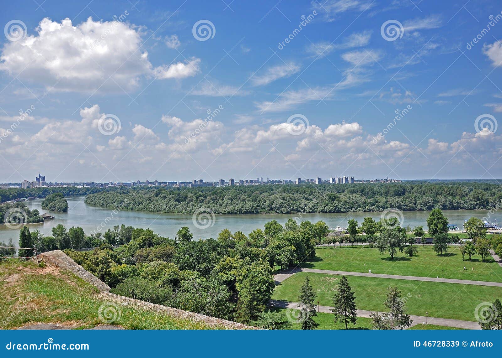 Panorama of Belgrade stock image. Image of nature, clouds - 46728339