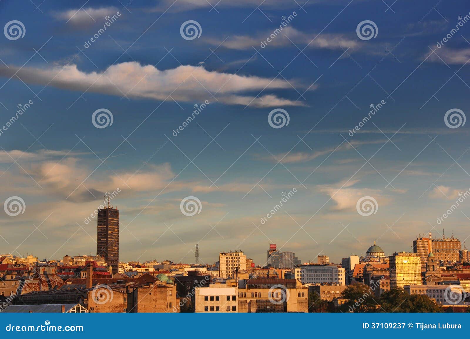 Panorama of Belgrade stock image. Image of clouds, architecture - 37109237