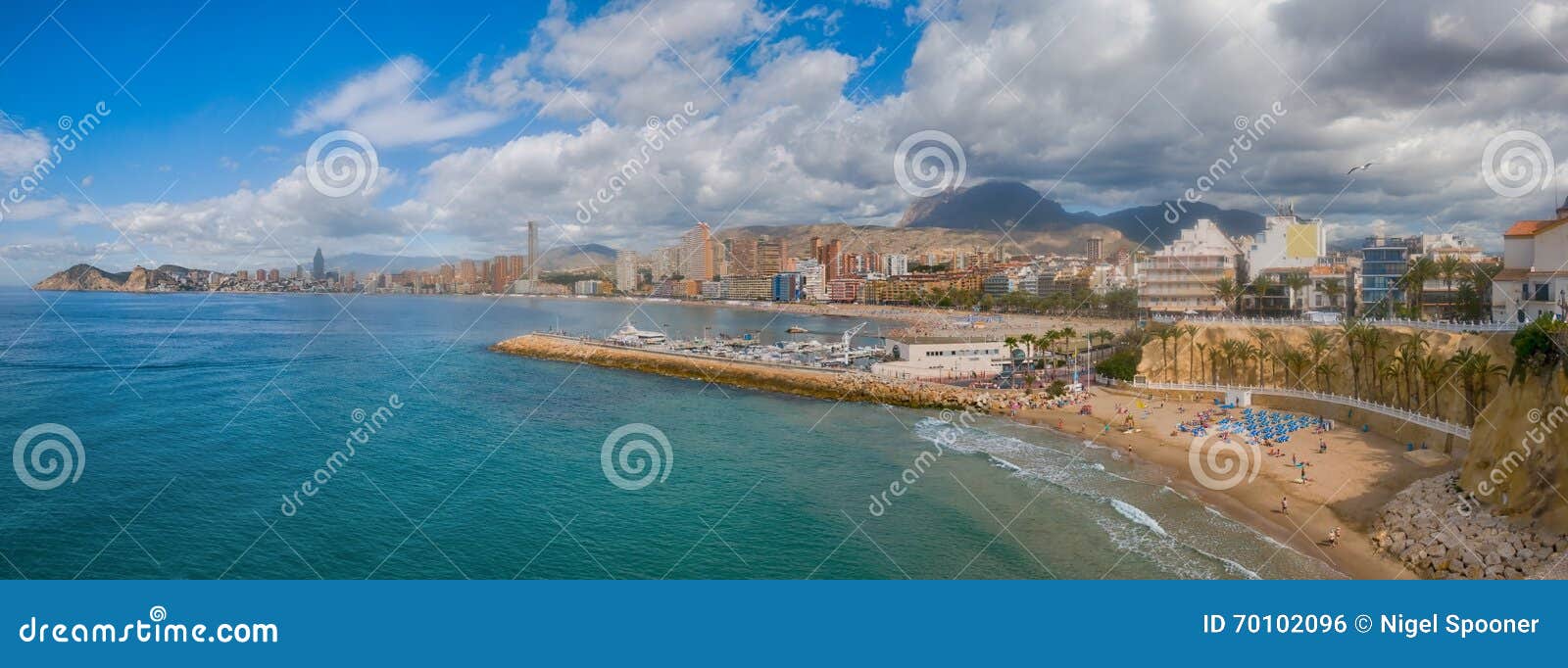 Panorama of Benidorm, Spain Stock Photo - Image of mountain, europe ...