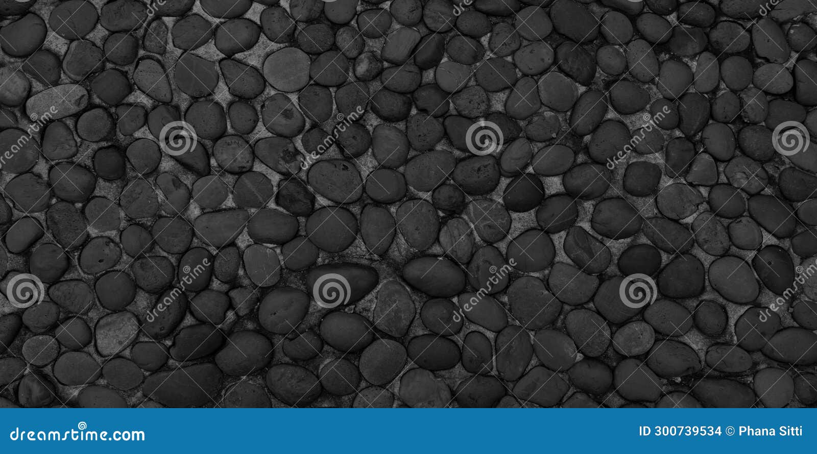 Panorama Black Pebbles Texture Background. Panoramic Round Dark Black Pebbles or Gravel Texture ...