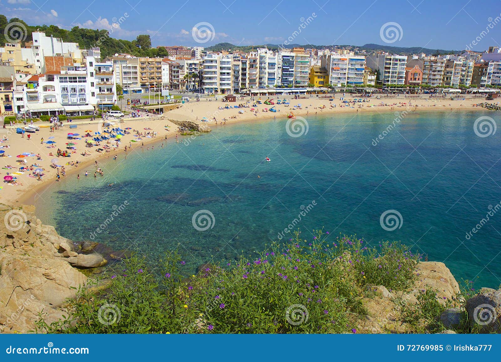 Panorama of Blanes, Spain editorial image. Image of resort - 72769985
