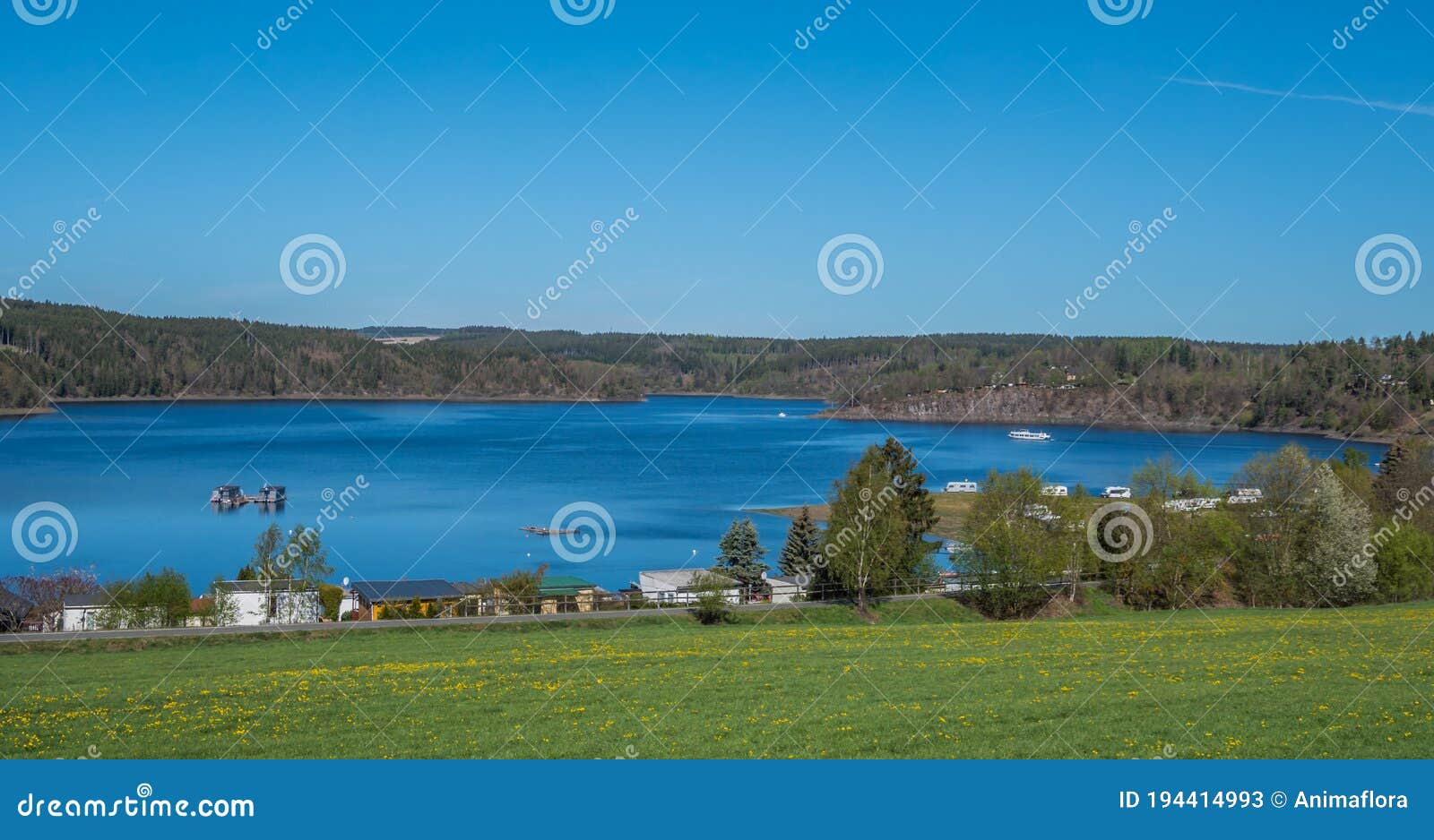 Panorama Bleilochtalsperre in Thuringia on the Saale Stock Image ...