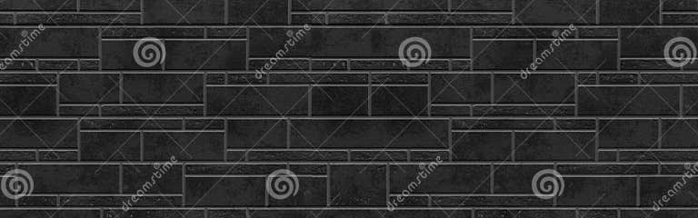 Block Pattern of Black Stone Cladding Wall Tile Texture and Seamless ...