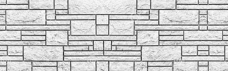 Block Pattern of White Stone Cladding Wall Tile Texture and Seamless ...