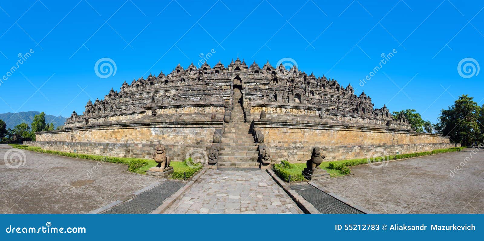Panorama Borobudur Temple Complex, Yogyakarta, Indonesia Stock Image ...
