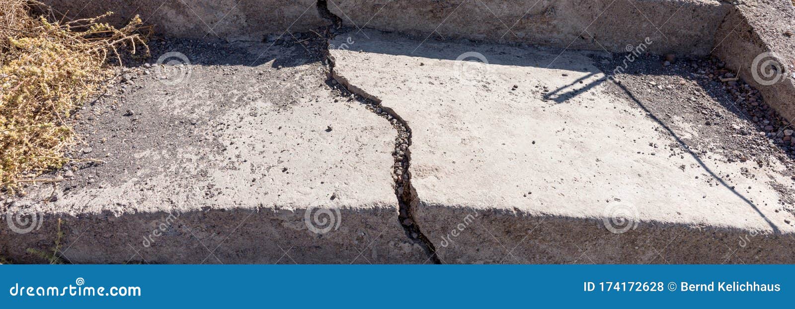 Panorama of a Broken Cement Stair Step Stock Photo - Image of crack ...