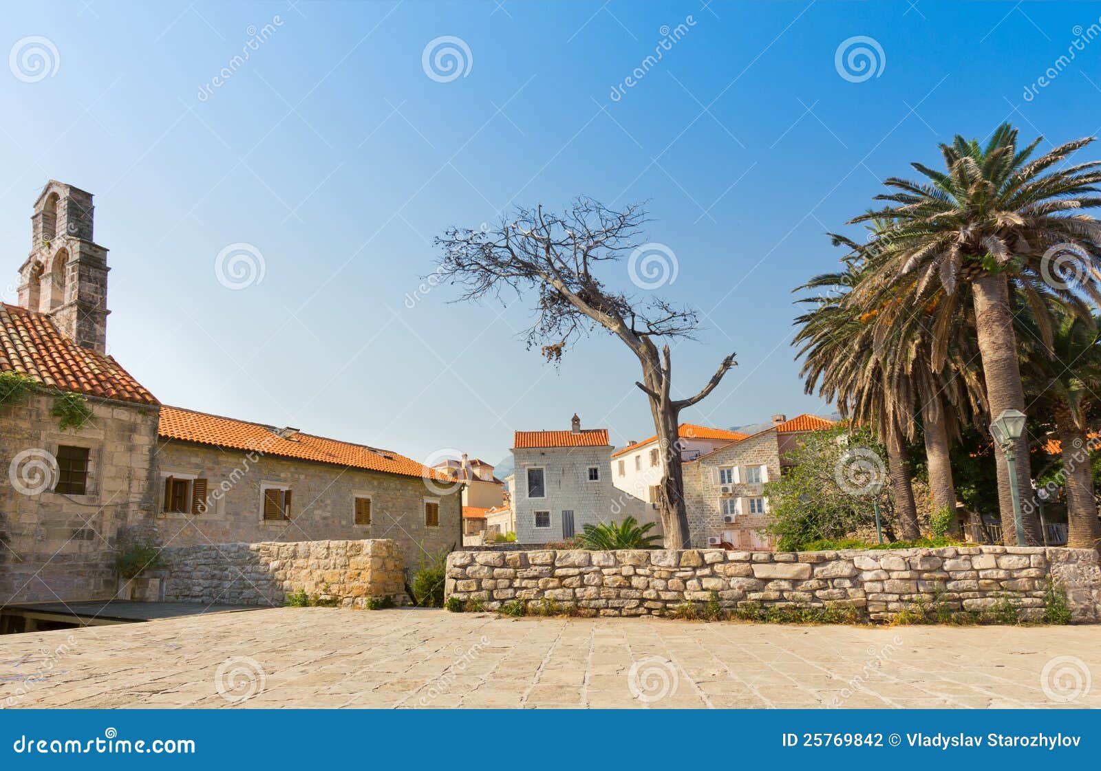 Panorama of Budva, Streets Old Town Stock Photo - Image of seaside ...