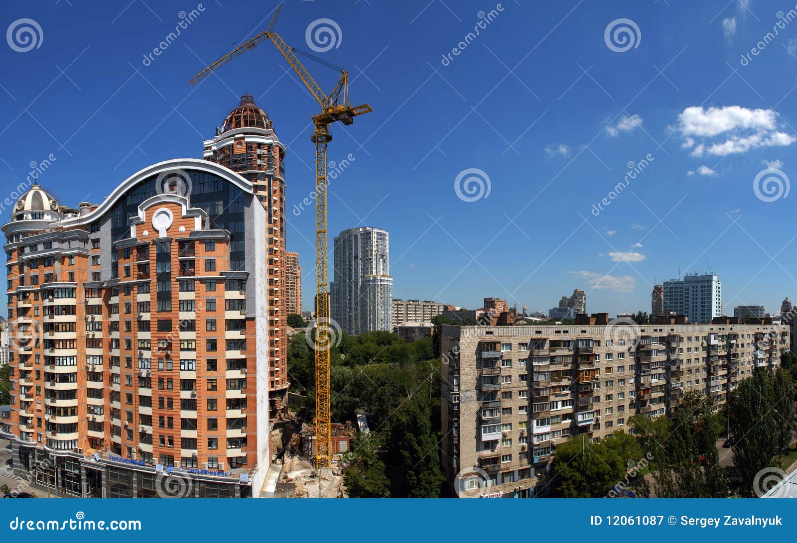 Panorama of building stock image. Image of crane, trade - 12061087