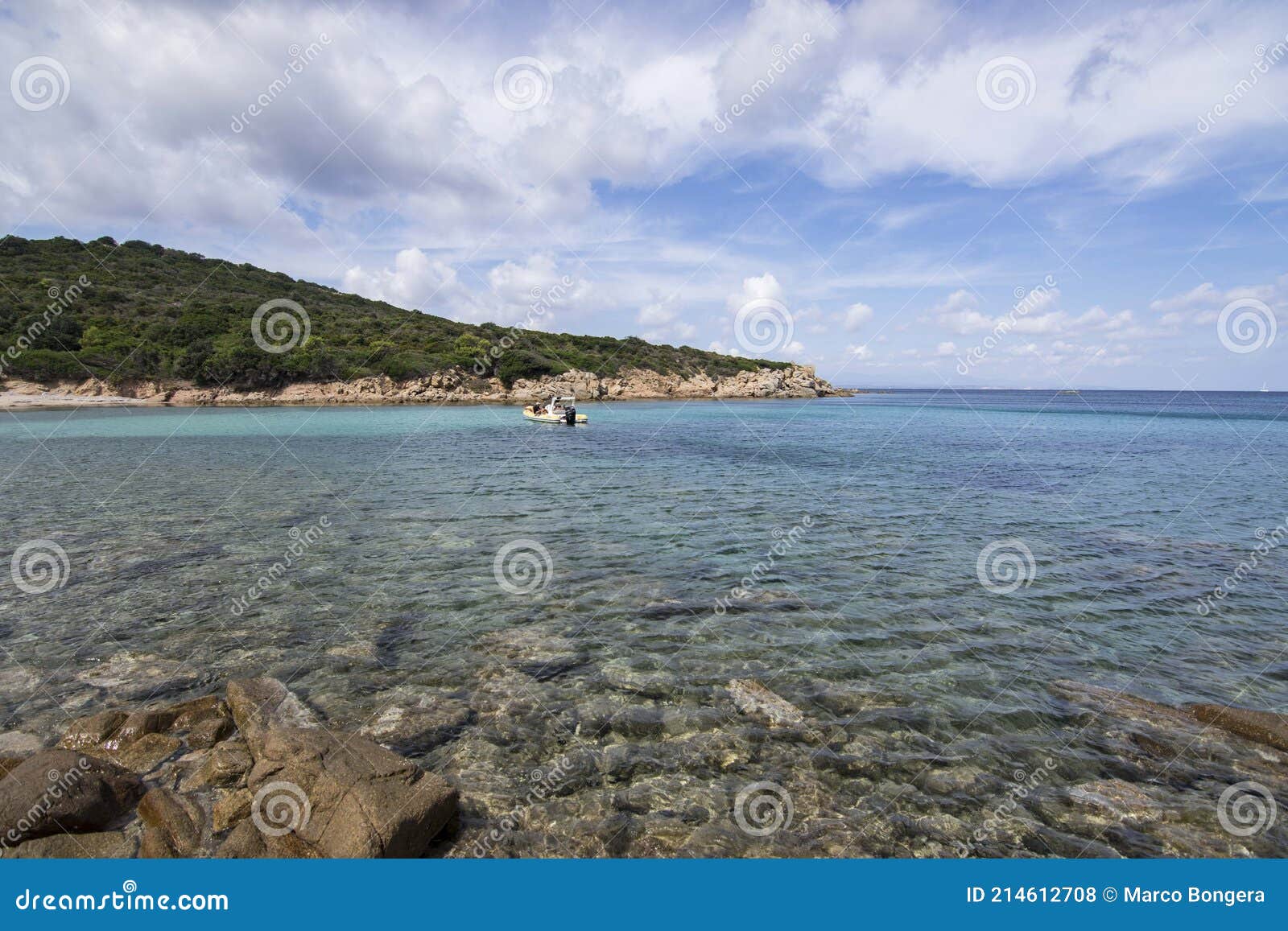 Panorama of Cala Sambuco in Sardinia Stock Photo - Image of rock ...