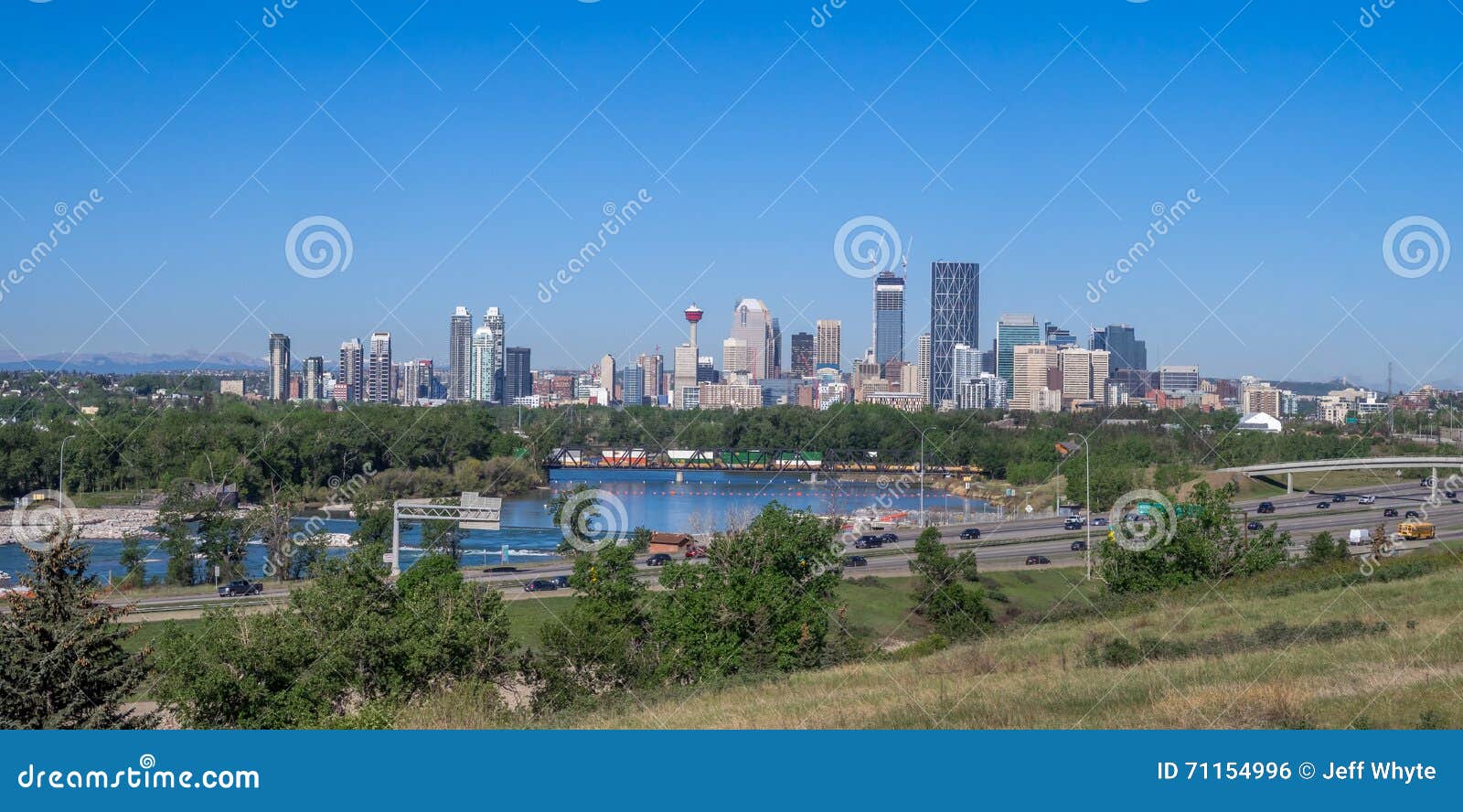 Panorama of Calgary and Rocky Mountains Stock Photo - Image of nature ...