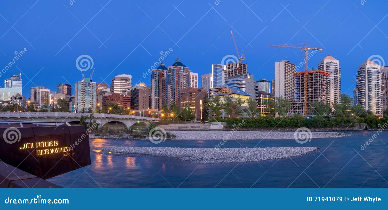Panorama of Calgary S Skyline Along the Louise Bridge Editorial Stock ...
