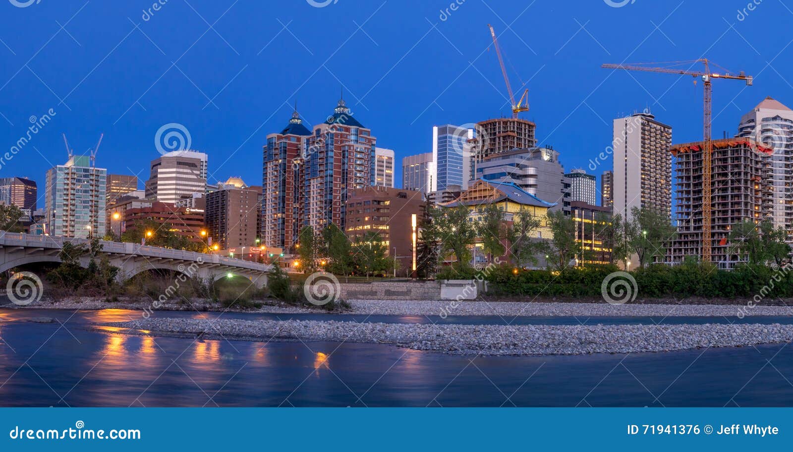 Panorama of Calgary S Skyline Along the Louise Bridge Editorial Photo ...