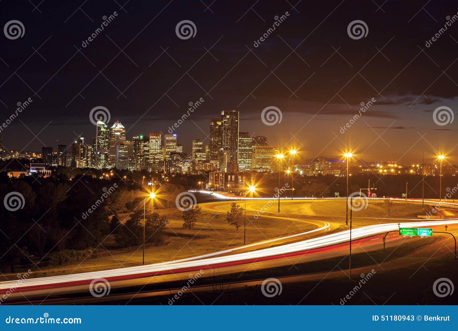 Panorama of Calgary at Sunrise Stock Image - Image of place, alberta ...