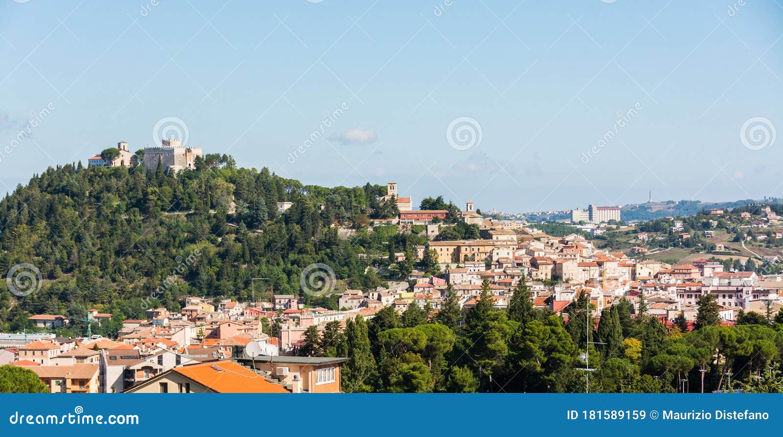 Panorama of Campobasso City in Molise with Monforte Castle Stock Image ...