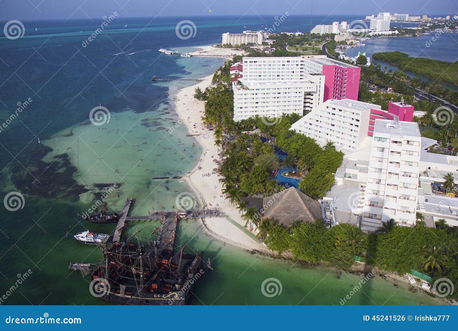 Panorama of Cancun, Mexico editorial photo. Image of caribbean - 45241526