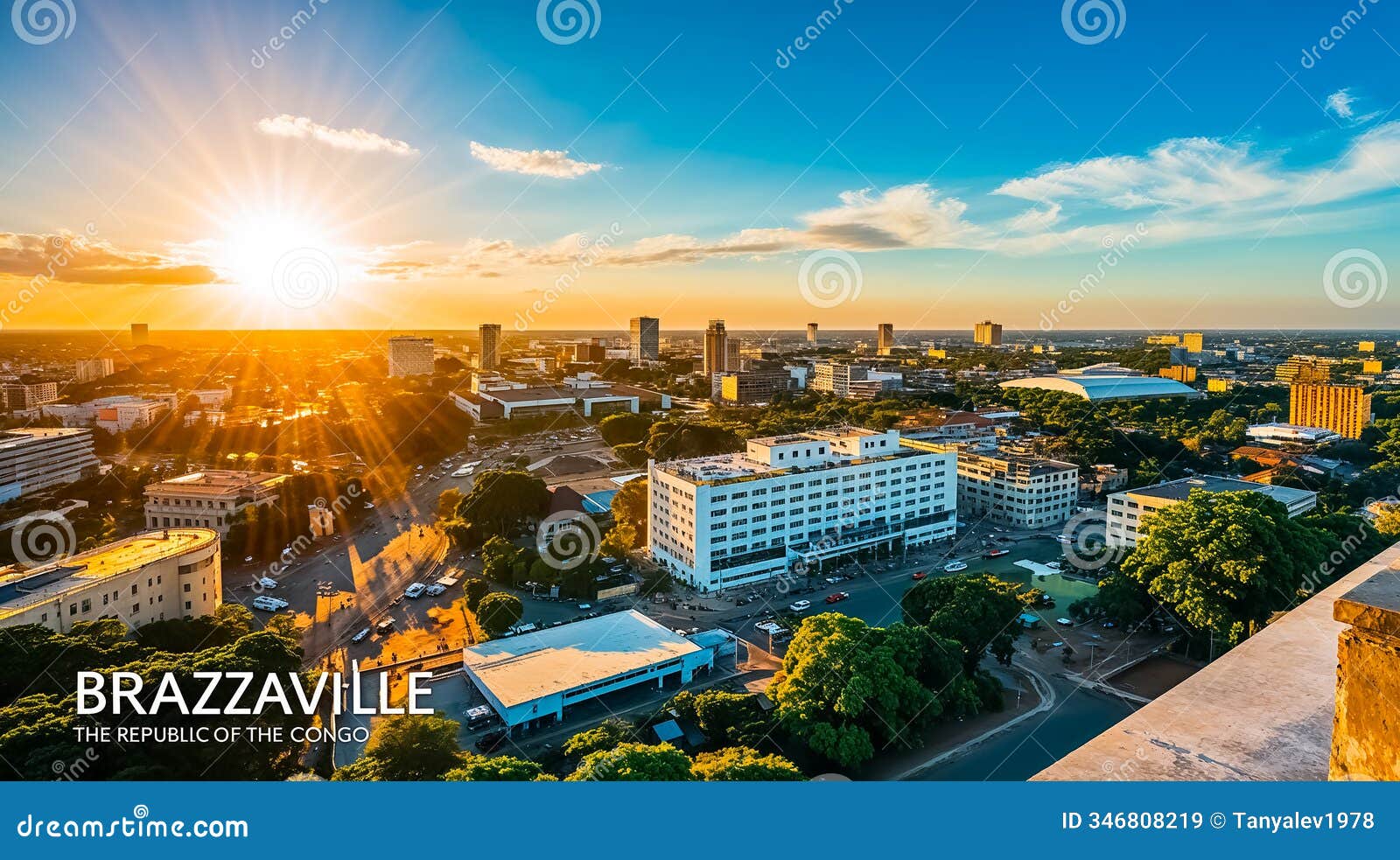 Brazzaville Republic Of Congo City Skyline Silhouette With Black ...