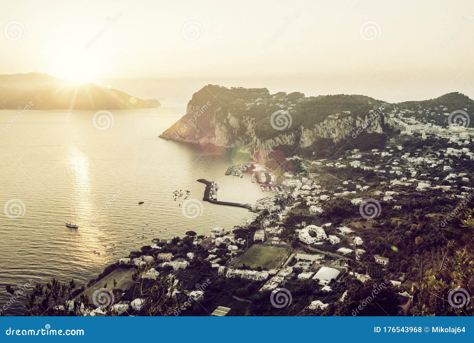 Panorama of Capri, Italy stock photo. Image of panorama - 176543968