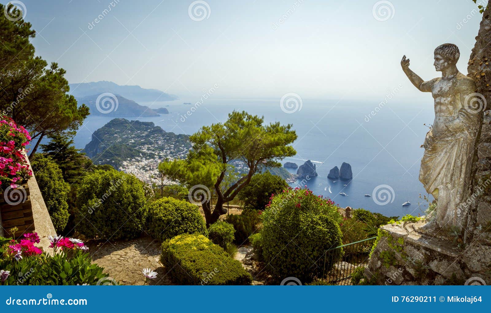 Panorama of Capri Island from Mount Solaro Stock Image - Image of ...