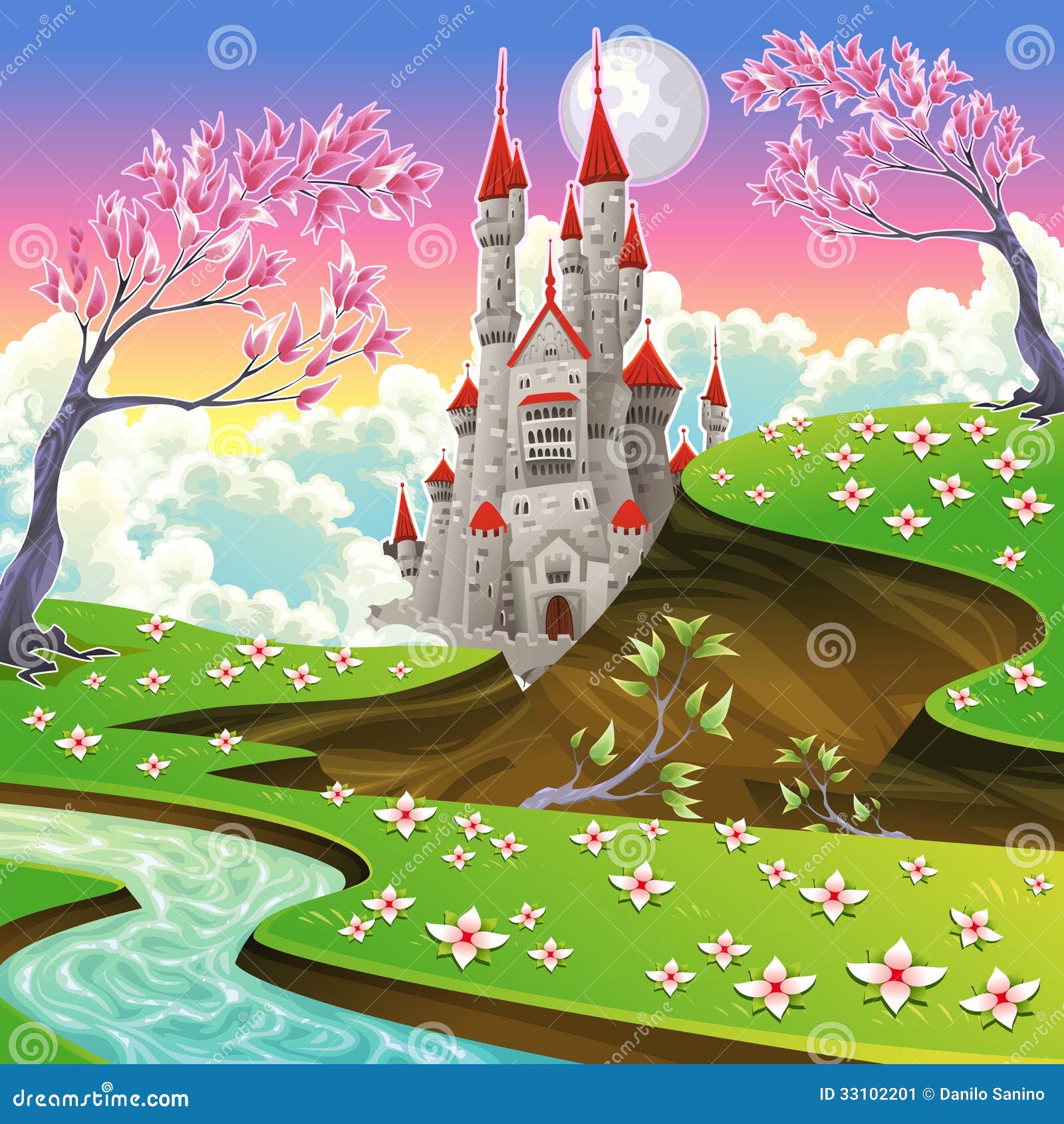 Panorama With Castle. Stock Image - Image: 33102201