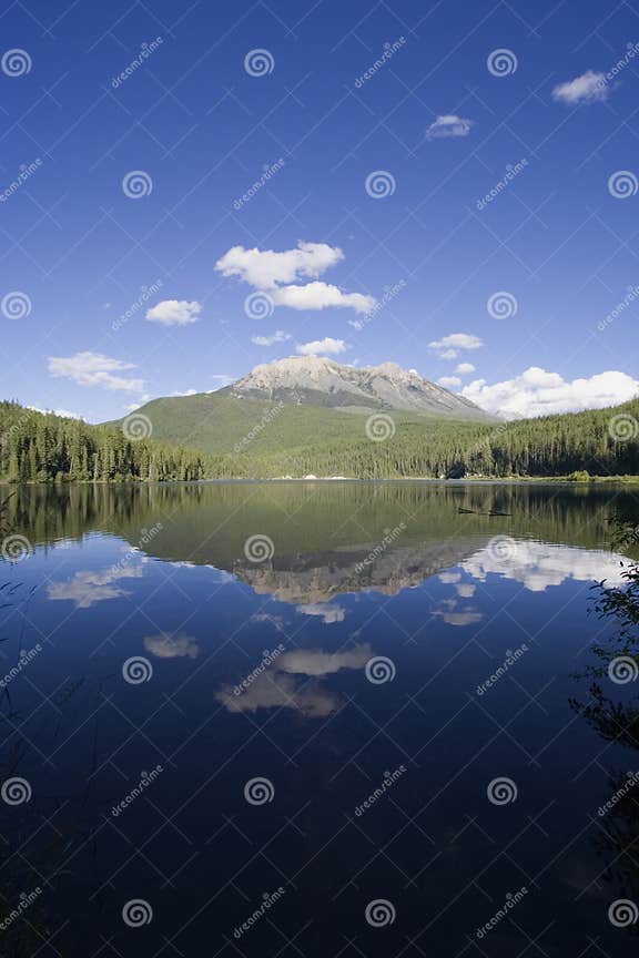 Panorama of the Charming Alces Lake Stock Photo - Image of hike ...