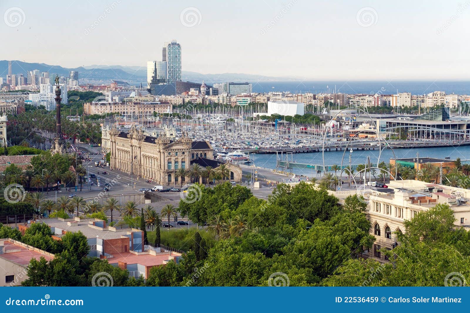 Panorama of the City of Barcelona Spain Stock Image - Image of romantic ...
