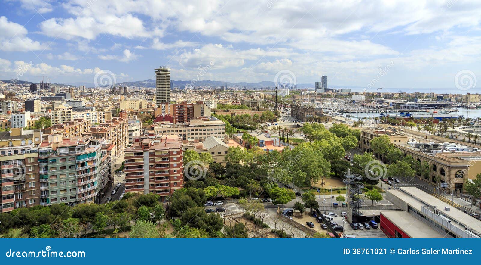 Panorama of the City of Barcelona Stock Image - Image of city ...