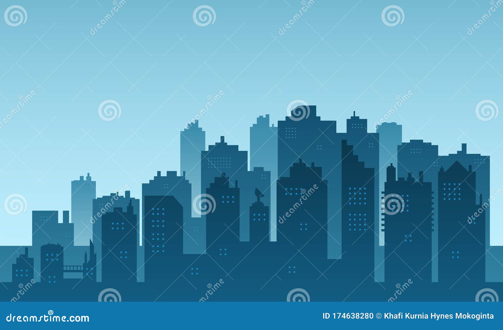 Panorama of the City with Buildings Skycraper Stock Illustration ...