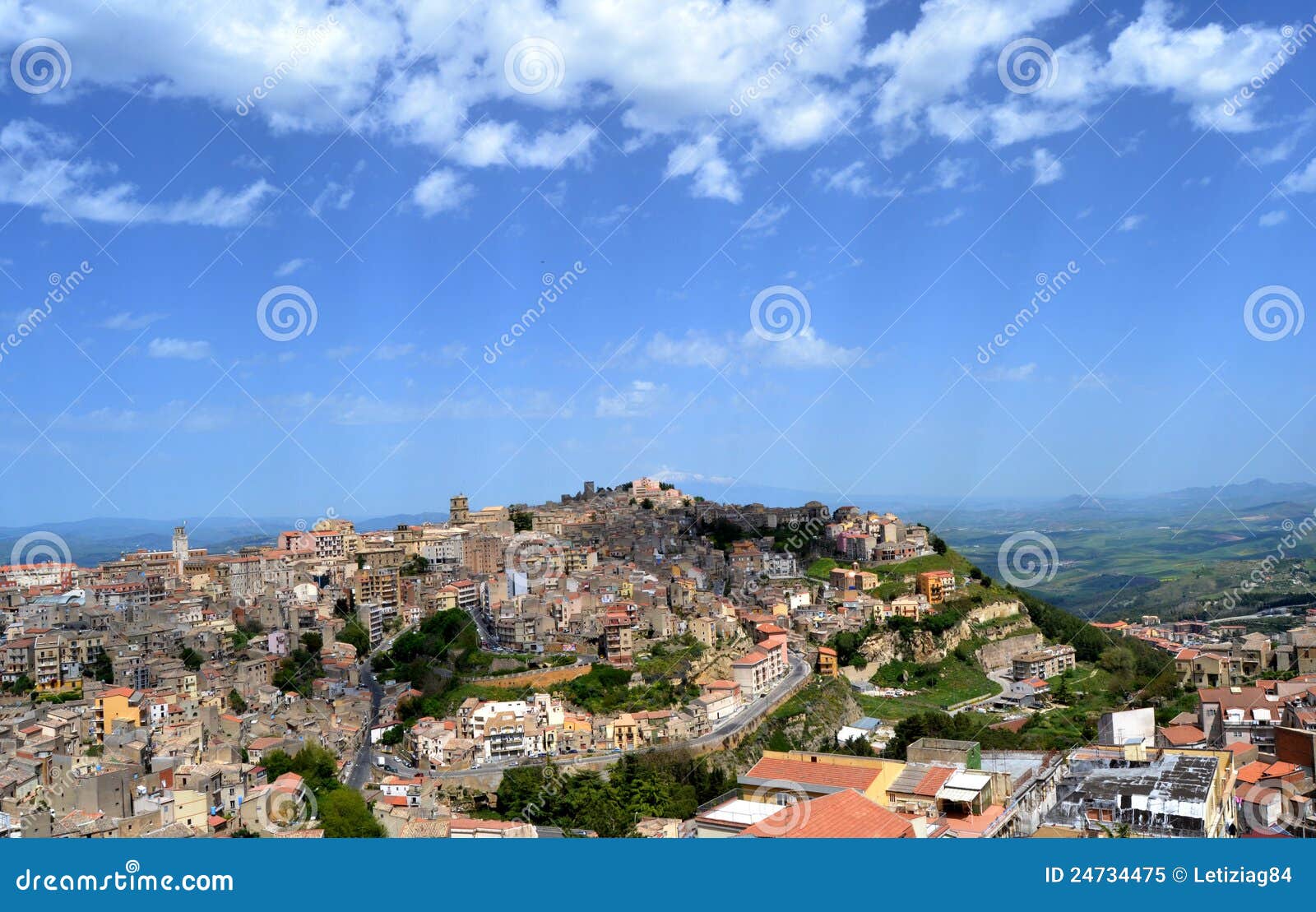 Panorama of the City of Enna Stock Image - Image of center, historic ...