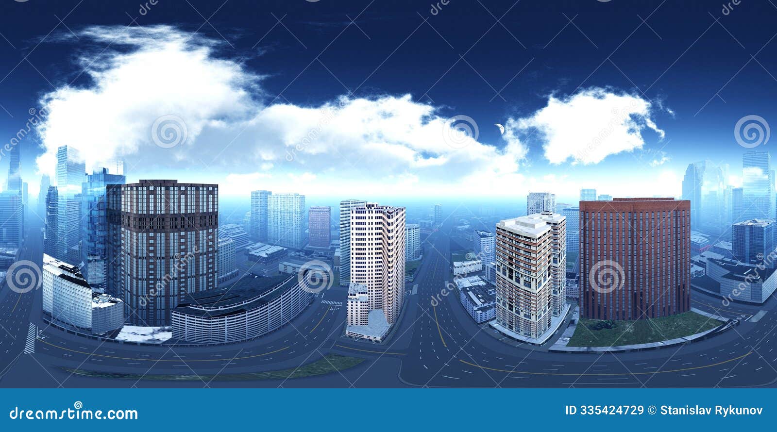 Panorama of the city. HDRI stock illustration. Illustration of chicago ...