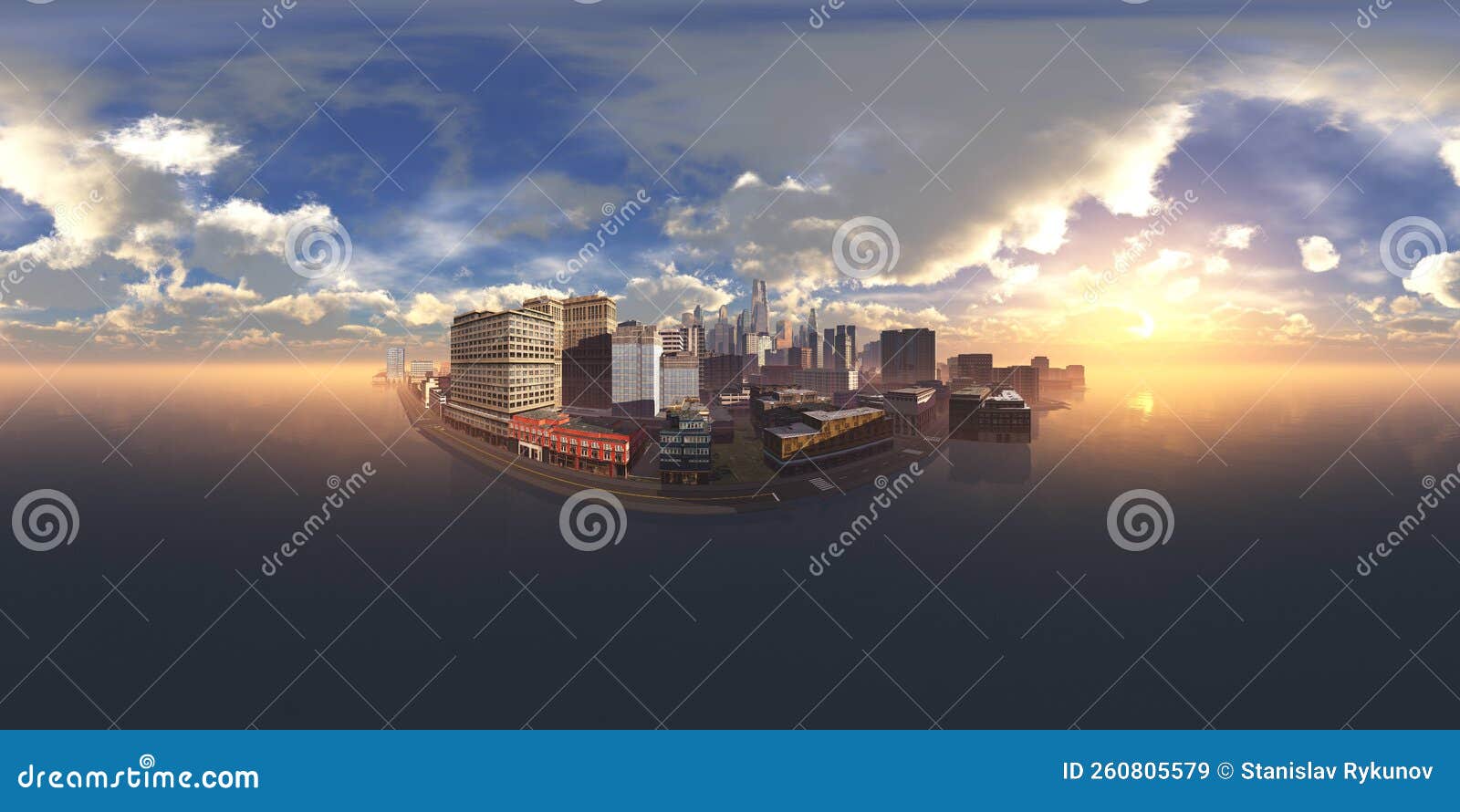 Panorama of the city stock illustration. Illustration of office - 260805579