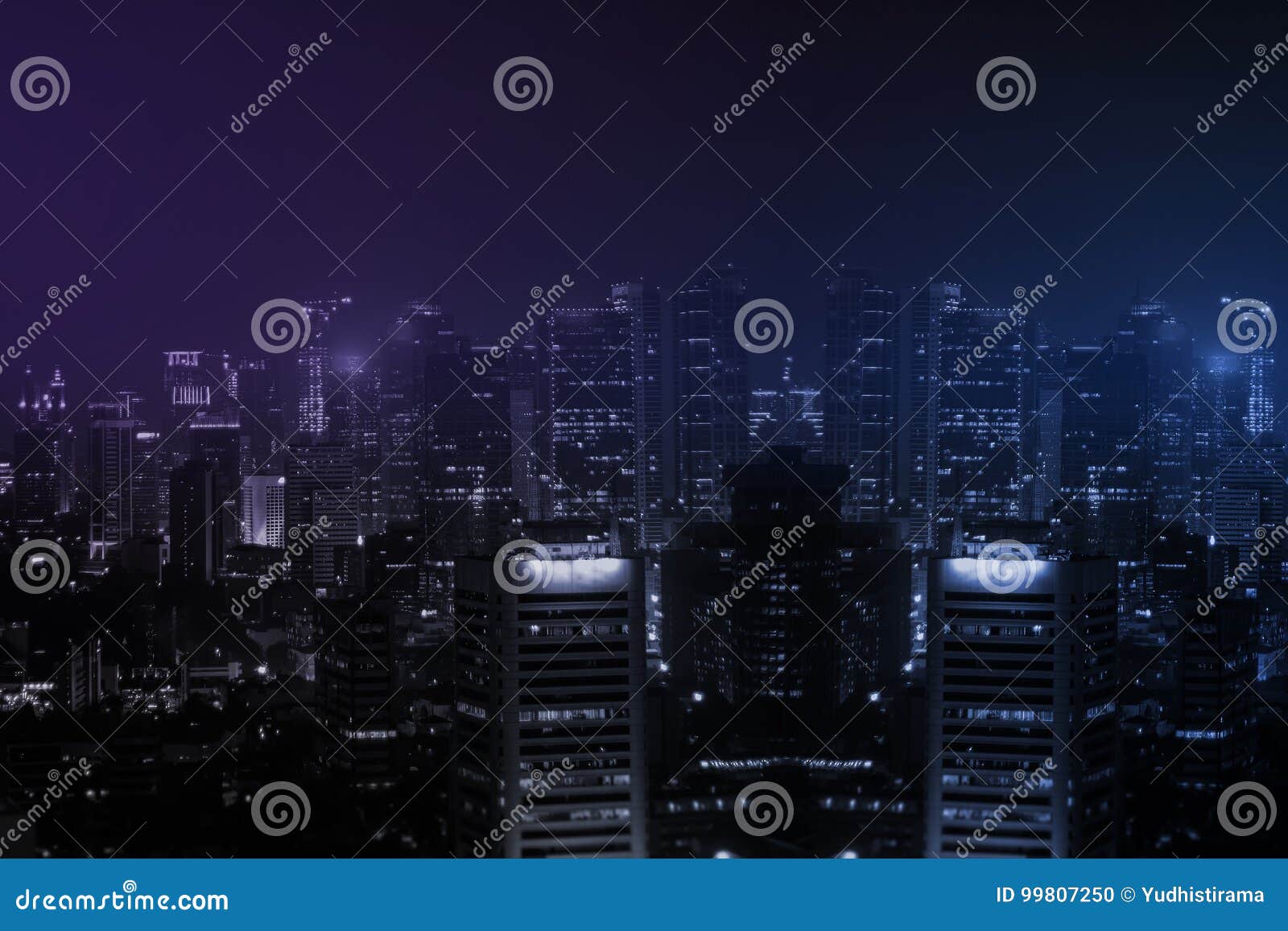 Panorama of City at the Midnight Editorial Image - Image of ...