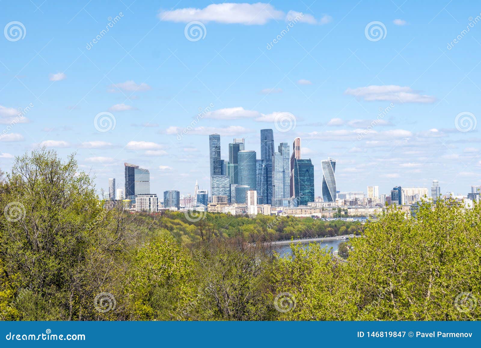 Panorama of the City of Moscow Stock Image - Image of observation ...