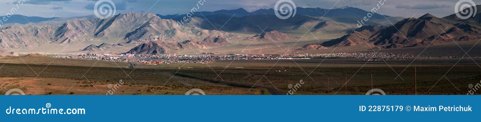 Panorama of City Olgiy in Mongolia Stock Image - Image of mountain ...