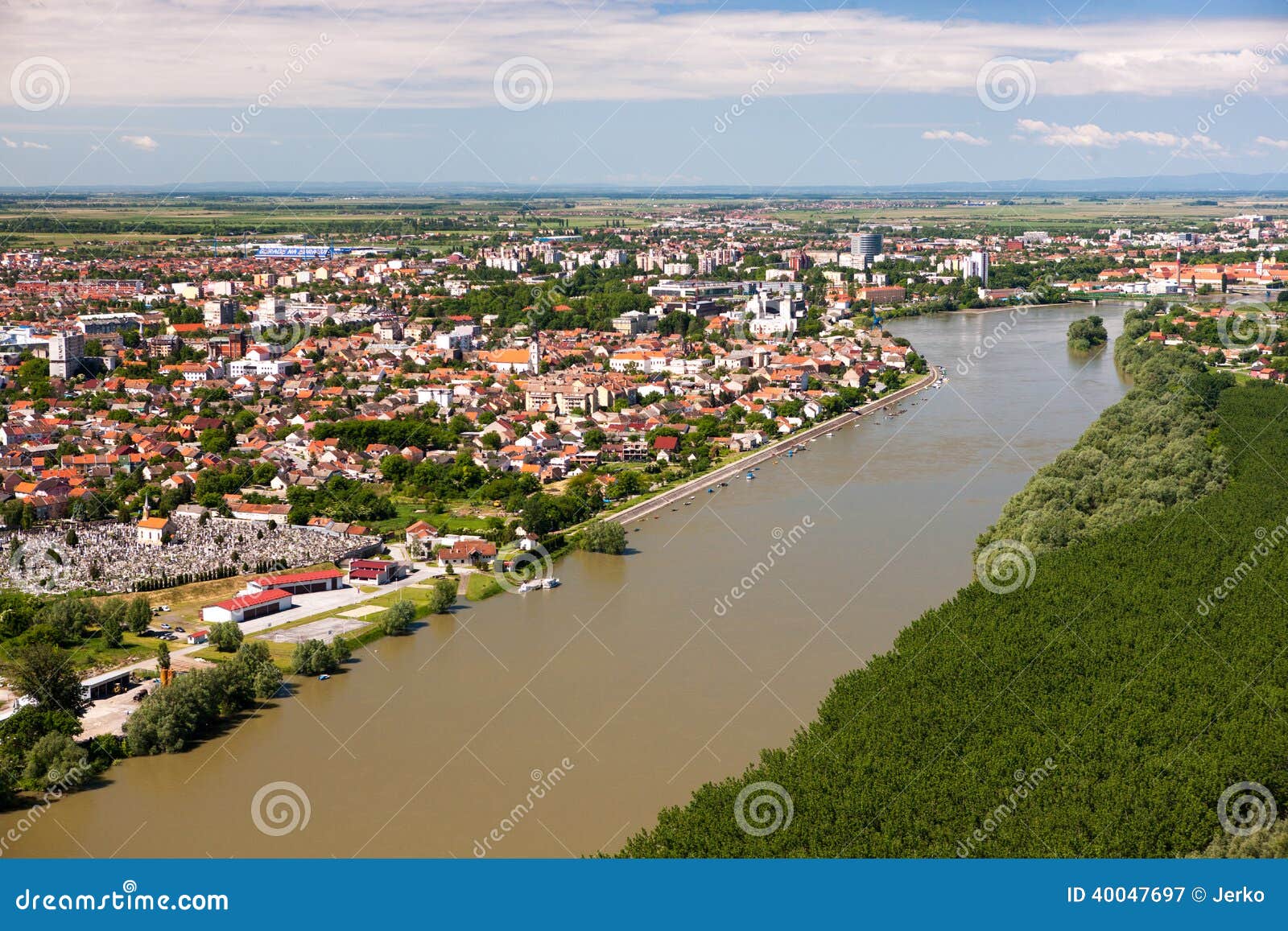 Panorama of the City of the Osijek Stock Image - Image of scene ...