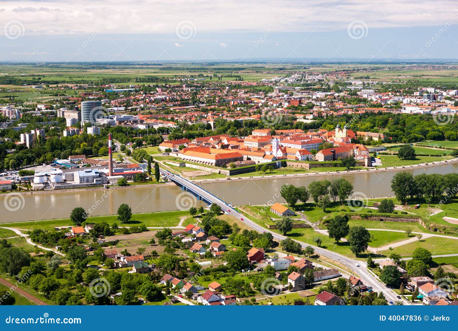 Panorama of the City of the Osijek Stock Photo - Image of light, city ...
