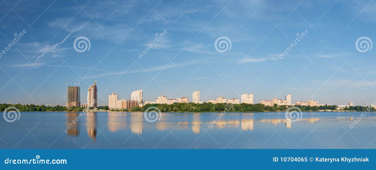 Panorama of city on river stock image. Image of landscape - 10704065