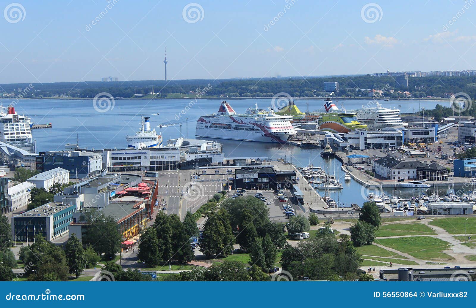 Panorama of the City Tallinn Editorial Stock Image - Image of building ...