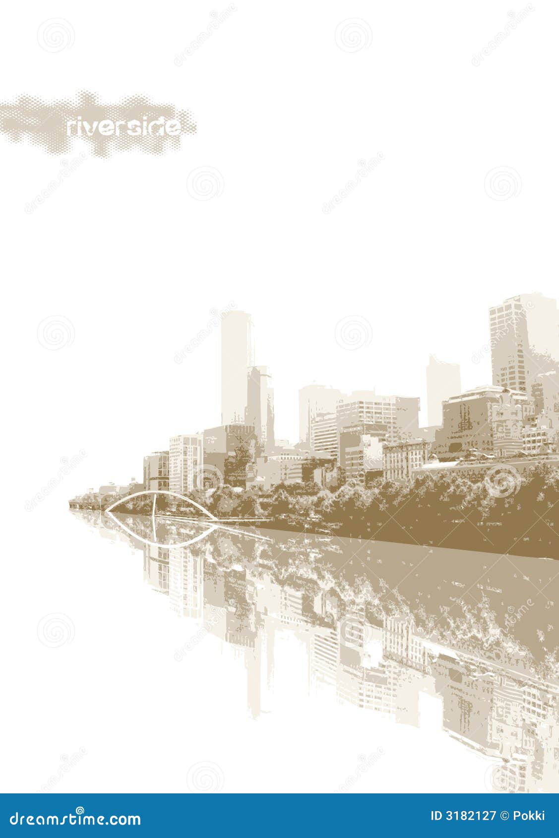 Panorama of city. Vector stock vector. Illustration of contour - 3182127
