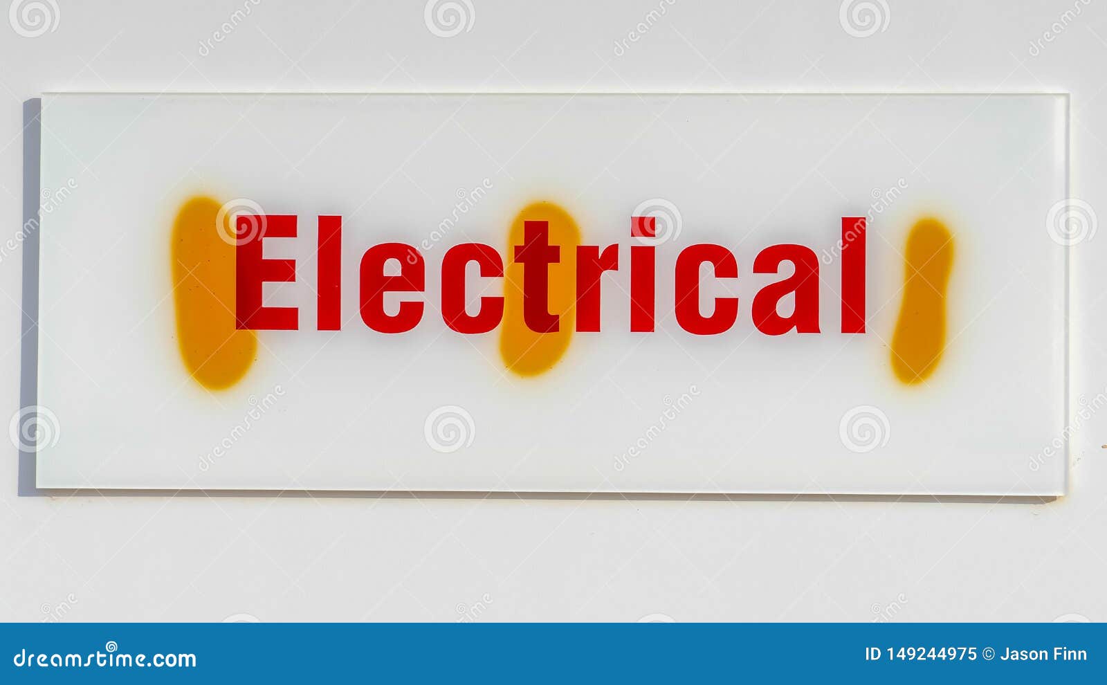 Panorama Close Up of an Electrical Sign Board Against a White Wall ...