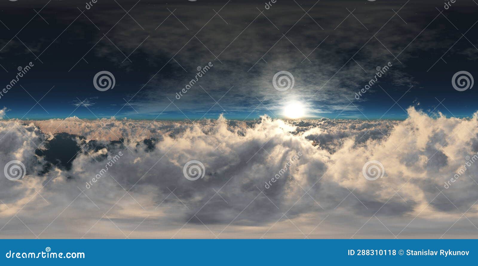 Cloudy Panoramic Landscape, Beautiful Clouds in the Rays of the Setting ...