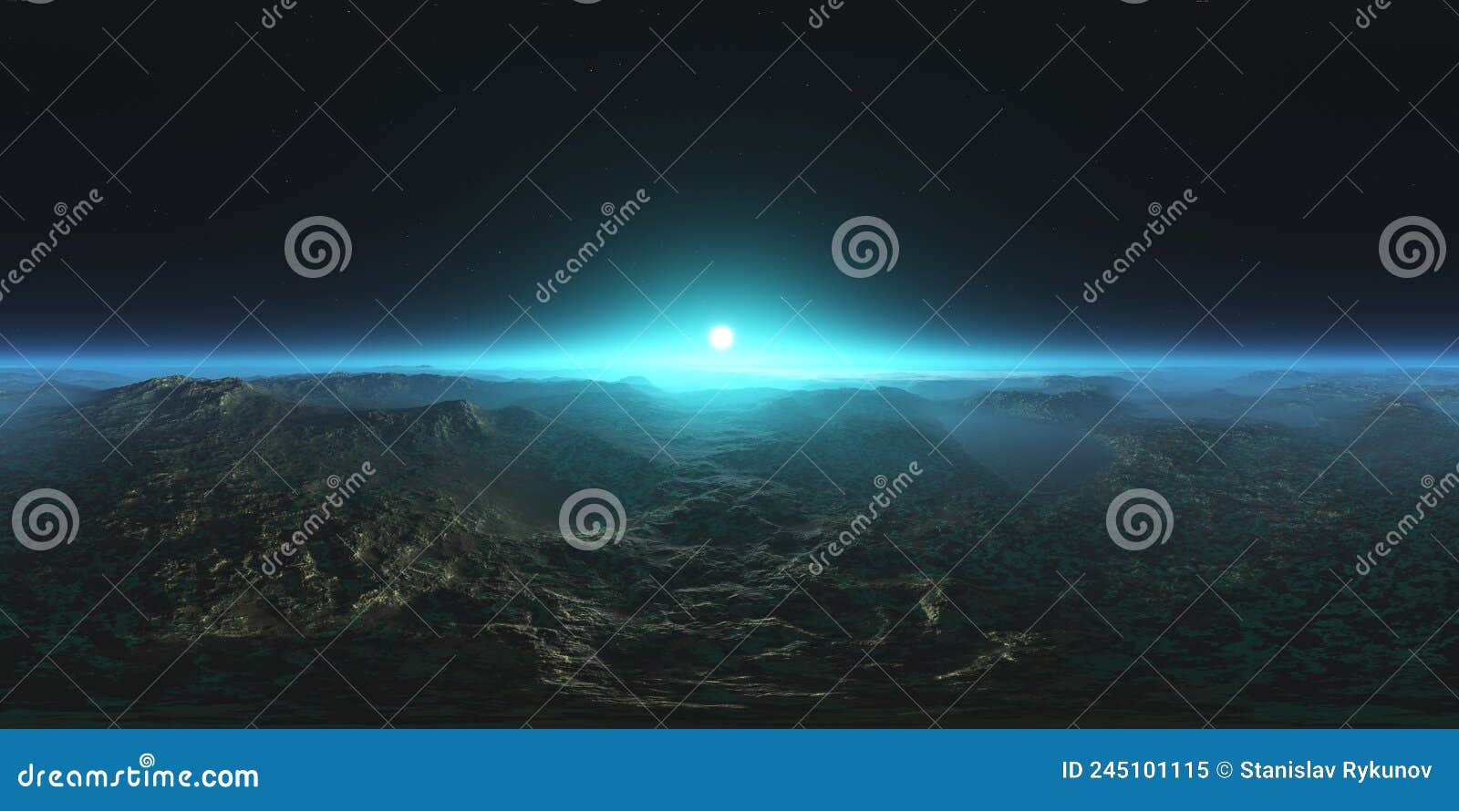 Earth from Orbit, HDRI, 3d Rendering Stock Illustration - Illustration ...