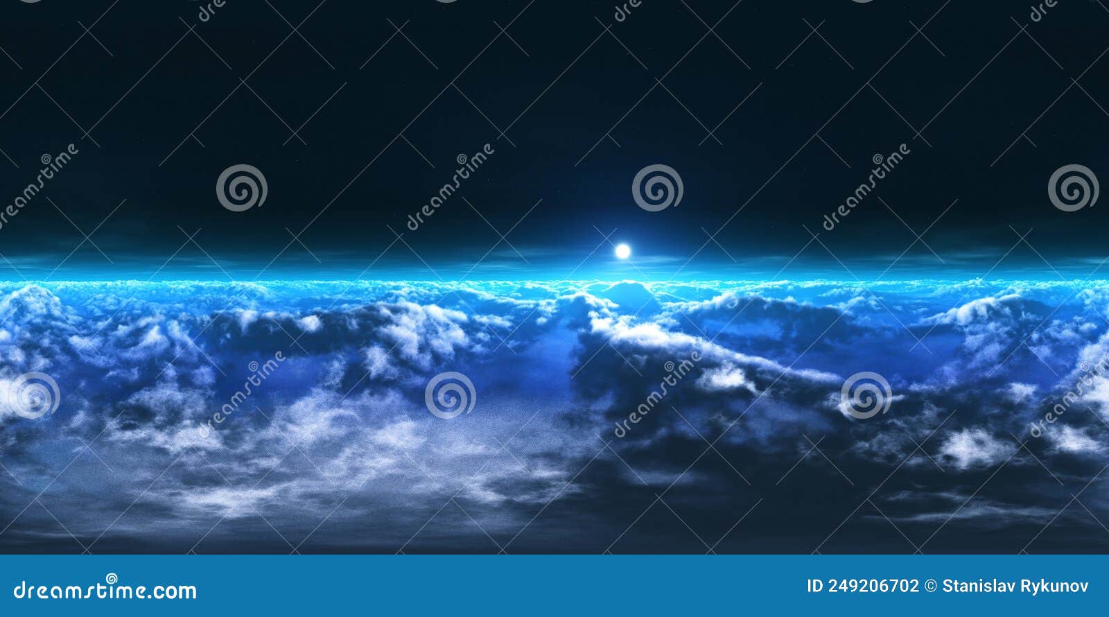 Earth from Orbit, HDRI, 3d Rendering Stock Illustration - Illustration ...