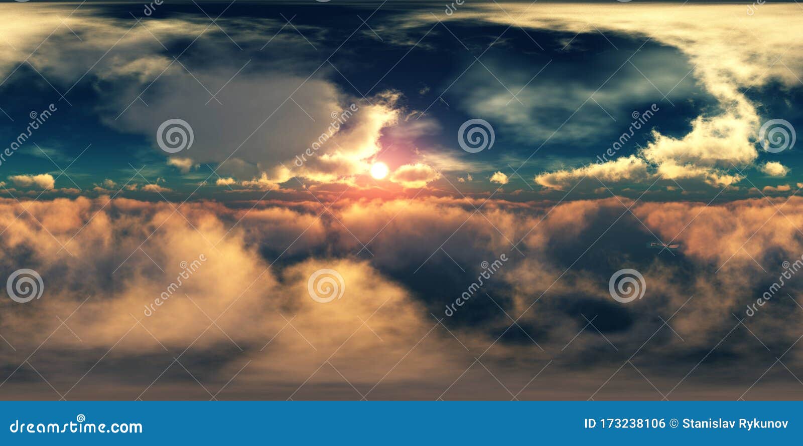 Panorama of Clouds, HDRI, Environment Map Stock Illustration ...
