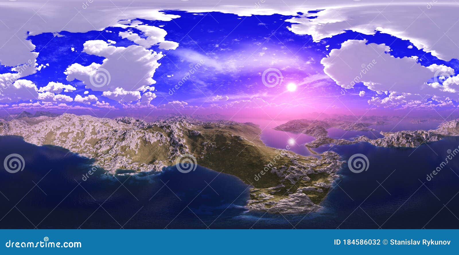 HDRI, Environment Map , Panorama of Clouds Stock Illustration ...